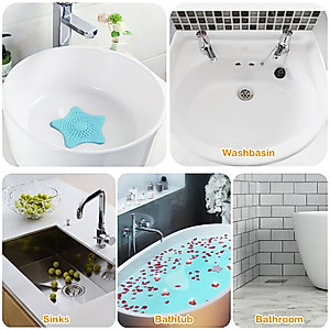 4 Pack Hair Catcher Shower Drain Hair Catcher Drain Cover Bathtub Drain Cover Silicone Hair Stopper for Shower Drain with Suction Cup, Easy to Install and Clean, Suit for Bathroom, Bathtub, Kitchen