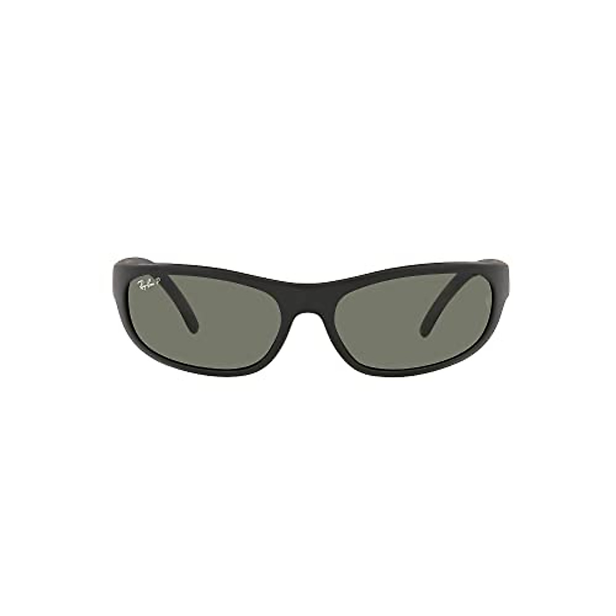 Ray-Ban Men's RB4033 Predator Rectangular Sunglasses, Matte Black/Polarized Green, 60 mm