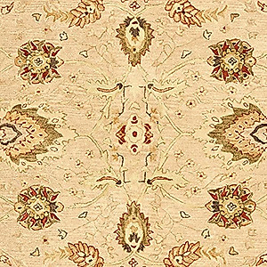 SAFAVIEH Anatolia Collection Area Rug - 8' x 10', Beige & Beige, Handmade Traditional Oriental Wool, Ideal for High Traffic Areas in Living Room, Bedroom (AN512A)