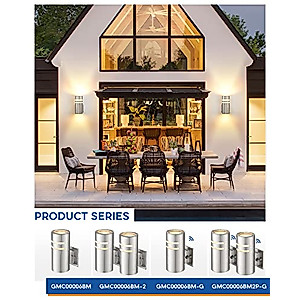 TENGXIN Outdoor Wall Light Fixture, Modern Outdoor Wall Sconce with Stainless Steel Cylinder,E26 Socket,IP65 Waterproof,UL Listed.Brushed Nickel