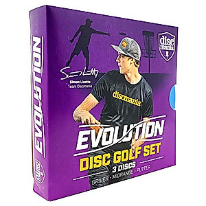 Discmania Evolution GEO Disc Golf Set of 3 – Includes Disc Golf Putter, Mid-Range and Driver, (Colors Will Vary)