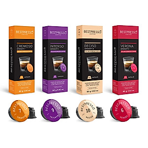 Bestpresso Coffee capsules compatible with Starbucks Verismo, Caffitaly, CBTL, K-fee systems 80 Pods (Variety Pack)