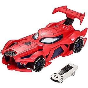 Hot Wheels Marvel Spider-Man Web-Car Launcher with Movement-Activated Eyes & 1:64 Scale Toy Character Car [Amazon Exclusive]