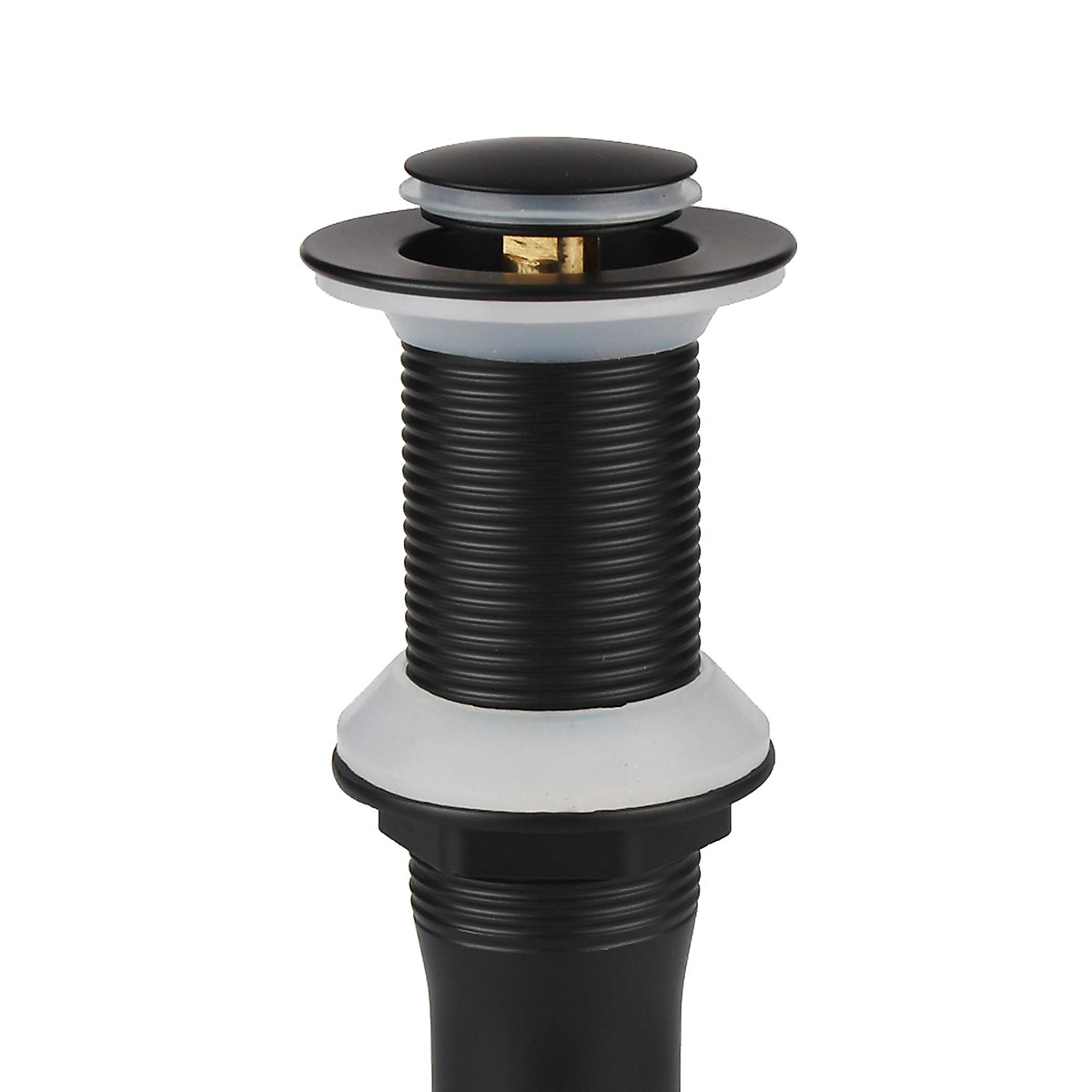 Pop Up Drain Stopper Without Overflow, Bathroom Lavatory Vanity Vessel Detachable Basket Sink Drain, Black