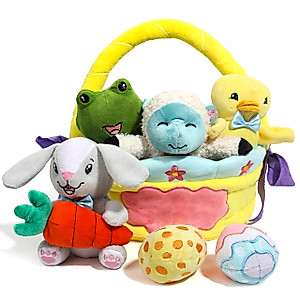 JOYIN 8 Pcs Easter Plush Basket Playset Stuffed, Cute Style Basket Stuffers, for Baby Kids Gifts, Easter Party Favors Easter Decor