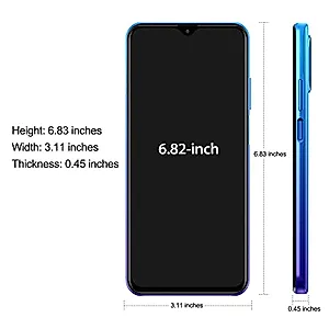 Ulefone Note 12 Unlocked Cell Phone, 4G Unlocked Smartphone, 6.82” Ultra-Large Screen with Slim Structure, 7700mAh Battery, 4+128GB, 3-Card Slot, Face Unlock/Fingerprint Recognition, Blue
