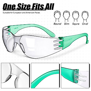 Yunsailing 64 Pairs Clear Safety Glasses for Man Woman Protective Glasses with Anti Fog Lens Scratch Impact Resistant Adult Color Temple Wrap Eye Protection Lab Shooting Construction