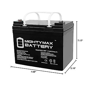 Mighty Max Battery 12V 35AH SLA Internal Thread Replacement for Ritar RA12-33
