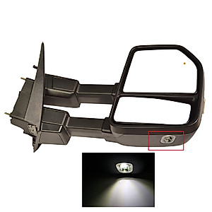 AERDM New towing mirror Power Heated Compatible with Ford Super Duty F-250 F-350 F-450 F-550 2017 2018 2019 Pickup Truck Replacement Extendable Towing with Turn Signal,Clearance and Auxiliary Lamp