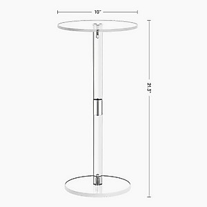 QIXIN Minimalist Acrylic Side Table Clear Acrylic Drink Table Small Round Side Table Small Table for bdaroom Small Drink Table Small Round Table