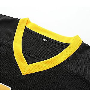 Livrania Men's Boston Happy Gilmore #18 Adam Sandler 1996 Movie Ice Hockey Jersey Stitched Letters and Numbers S-XXXL(18Black-Large)