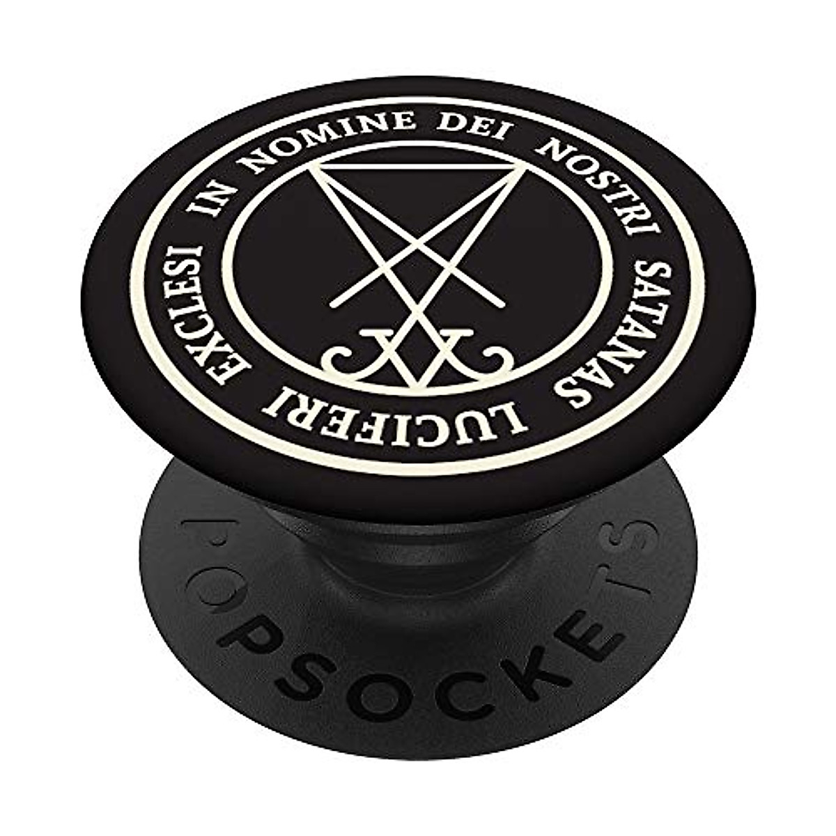 Black base white Sigil of Lucifer Satanic Symbol PopSockets PopGrip: Swappable Grip for Phones & Tablets