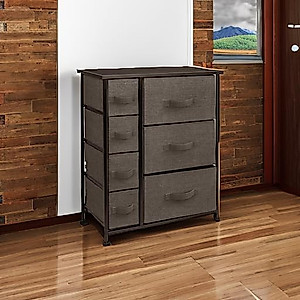 Sorbus Dresser with 7 Drawers - Chest Organizer Tower Unit with Steel Frame, Wood Top, Easy Pull Fabric Bins - Storage Furniture for Bedroom, Hallway, Closet & Office Organization