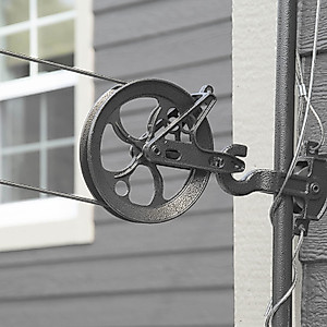 Ben-Mor Strata Outdoor Clothesline Pulley Ball Bearing Style - 6.5” Heavy Duty Metal, Rustproof Silver Pulley for Clothes Line Outdoors, Outdoor Laundry Line Pulley for Clothes,Coats, Blankets(1 unit)