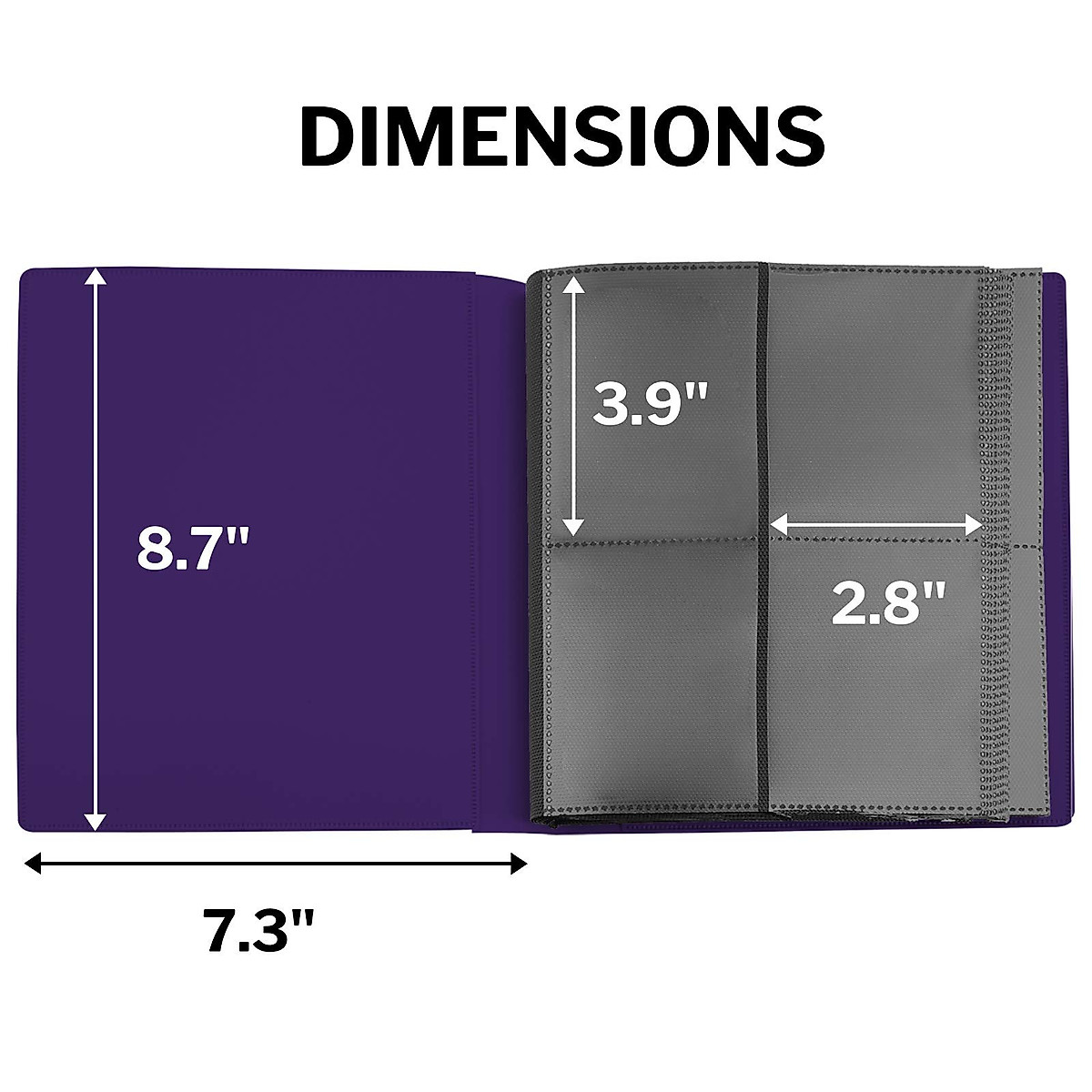 Sentinol Small Card Collection Binder - 4 Pocket Trading Card Binder with Sleeves Hold 160 Cards in Heavyweight Sleeves, Card Album for Baseball Card, Hockey Cards, Mini Photos (Purple, 1 Pack)