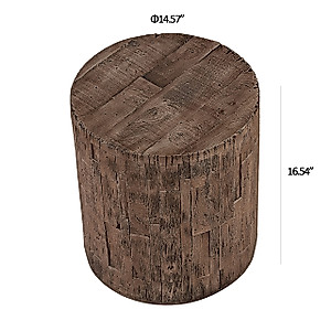 Ball & Cast Wood Stump End Table, Vintage Brown