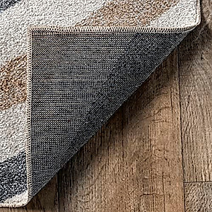 nuLOOM Modern Swirls Machine Washable Area Rug, 4x6, Blue