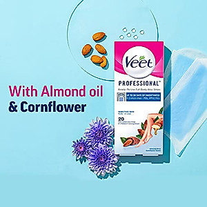 Veet Full Body Waxing Kit for Sensitive Skin - 20 Strips (Pack of 2)