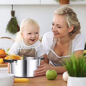 E-far 5-Qt Stockpot, 3-Ply Stainless Steel Stock Pot with Glass Lid & Stay-Cool Handles for Cooking Simmering Soup Stew, Heavy Duty Cookware Works w/Induction, Non-toxic & Dishwasher Safe