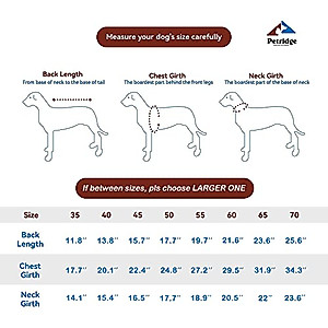 Petridge Dog Coat Cold Weather Jacket Warm Winter Clothes for Medium Large Dogs (Black 55)