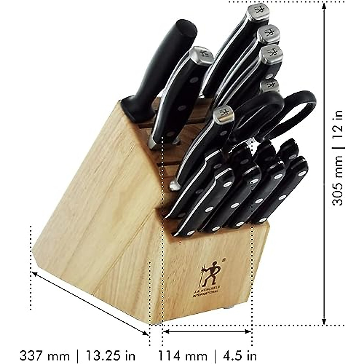 HENCKELS Forged Premio Knife Block Set, 17 Piece, Black