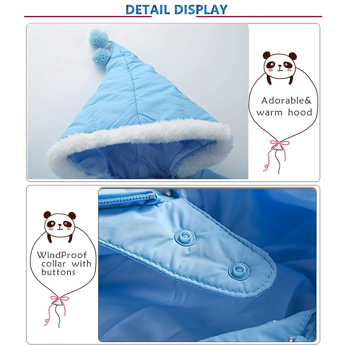 Ohrwurm Baby Winter One Piece Snowsuit with Hood Gloves Zipped Toddler Boys Girls Padded Sleepsuit Bodysuit for 18-30 Months Light Blue