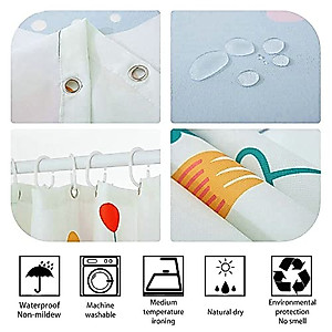 Spa Shower Curtain, Meditation and Picture of Bamboo Stalks Candle and Basalt Stones Theraphy Relaxing Shower Curtains, Cloth Fabric Bathroom Decor Set Bath Curtians with 12Hooks, Multicolor,72X72I