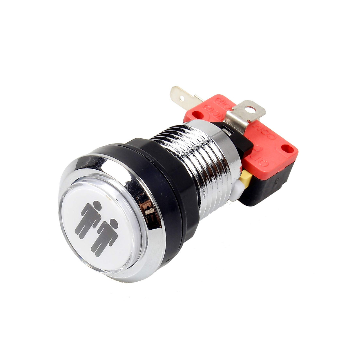 EG STARTS Arcade Buttons Chrome Silver Plated 5V / 12V LED Illuminated Push Button 1P / 2P Player Start Buttons / 2X Coin Buttons Compatible MAME/Jamma/Fighting Games/Arcade Video Games Kit Part