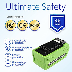 Powerost 6Ah 40V 29472 29462 Replacement Battery Compatible with GreenWorks G-MAX 20302 20672 24252 20202 25312 25302 25322 25223 21302 22272 27062 21242 Cordless Power Tools