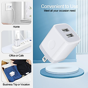 USB Wall Charger,Charging Block,5Pack 2.1A Quick Dual Port Plug Charger Box Cubes for iPhone 16 15 14 13 12 11 Pro Max XR 8 7 6 Plus,Samsung Galaxy S24 S23 S23+ S22 S21 Ultra S10 S20 Plus A14 A15 A33