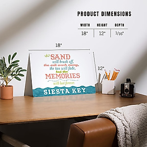 Lantern Press 12x18 Inch Metal Sign, Siesta Key, Florida, Beach Memories Last Forever