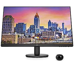 HP P27v G4 27 Inch IPS FHD 1920x1080 Monitor Bundle with HDMI, Low Blue Light, Mini Bluetooth Speaker for Professional Sound, Built-in Mic and Remote Shutter for Photos