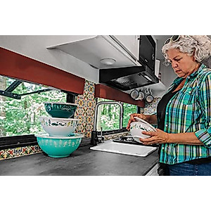 Camco Life is Better at The Campsite Nesting Bowl Set with Lids | Great for On-The-Go Lifestyles | Features (4) Durable Melamine Bowls with (4) Plastic Lids (53451)