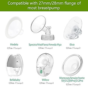 begical Flange Inserts 25mm Compatible with Spectra/Motif Luna/Elvie/Willow/Ameda MYA 28mm Breast Shields also fit Medela/momcozy/tsrete 27mm flange