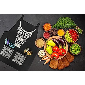 Set of 2 - Hmong Inspired Aprons: Double Pockets, Adjustable Neck Strap, Extra-Long Waist Strap, Unisex Design - Great Gift for Men and Women
