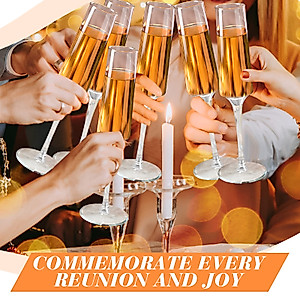 Meanplan Champagne Flutes Glasses Plastic Acrylic Wine Glasses Clear Wedding Flutes Glassware Cocktail Cups Bulk Reusable for Wedding Birthday Anniversary Christmas(12 Pieces)