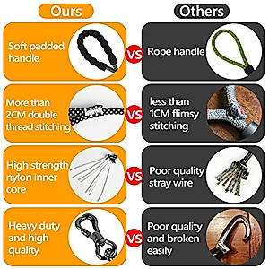 NTR 15FT Training Leash for Dogs, Nylon Rope Dog Leash with Swivel Lockable Hook and Comfortable Padded Handle, Cat Puppy Leash Lead for Small Medium Large Dogs Training, Playing, Camping, or Backyard