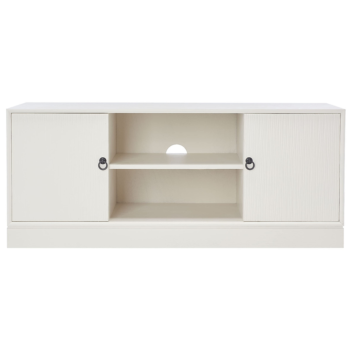 SAFAVIEH Home Collection Aliyah White 2-Door 1-Shelf Entertainment Media Stand up to 55" Flatscreen TV