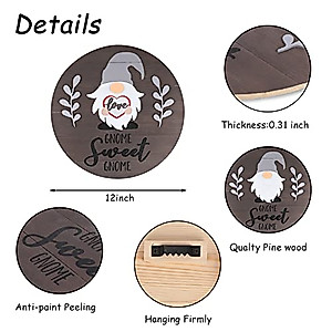 WONDER GARDEN Interchangeable Welcome Home Sign - Seasonal Front Porch Door Decor With 10 Changeable Seasonal Icons for Easter/Halloween/Christmas/Independence Day, Gnome Yard Porch Sign Best House Warming Gifts