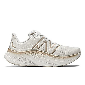 New Balance Women's Fresh Foam X More V4 Running Shoe, White/Gold Metallic/Moonbeam, 13 Wide