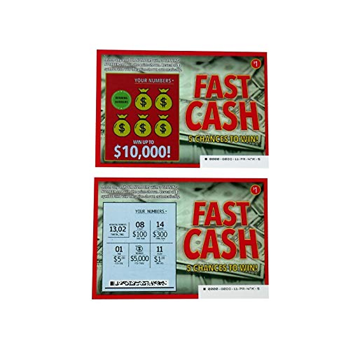 Jereco Global Phony Fake Lotto Tickets Set of 10 Super Realistic Scratch Off Lottery Ticket Joke Prank (1 Pack)