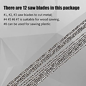12 Pcs Scroll Saw Blades, with Spiral Teeth for Wood Metal Plastic Cutting Sawing Carve (#5)