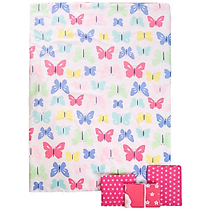 Carter's 4-Piece Toddler Set, Pink/White Butterflies, 52" x 28"