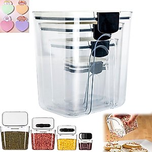 Staceyn Storage Containers,Staceyn Baking Storage Set with labels, Staceyn,Cereal Storage Jar, Kitchen Storage Box With Flip Top Lid Set for Sealed Fresh-Keeping And Moisture-Proof (1set)
