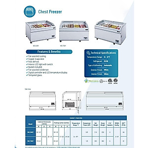 Commercial Display Chest Freezer, ETL NSF Market Grocery Island Merchandiser Showcase, 79" W 16.77 cu. ft. White