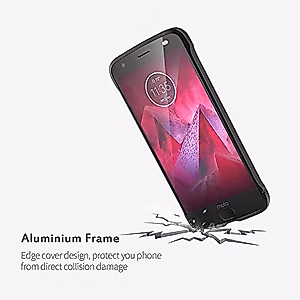 Giofiire Case Moto Z4 Moto Mods Compatible, Aluminum Bumper Frame Cove with 4 Corner Rubber Shockproof for Motorola Moto z4 (Silver, Moto Z4)