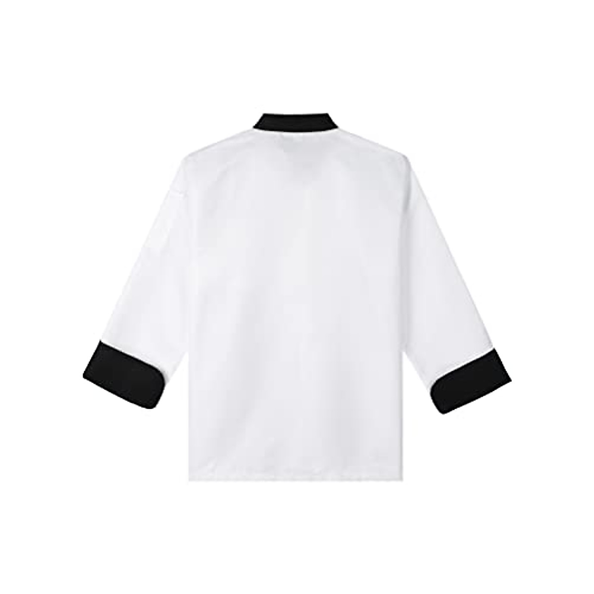 TiaoBug Men's Short Sleeve Chef Coat Jacket Restaurant Chef Uniform Breathable Tops with Pocket White B Large