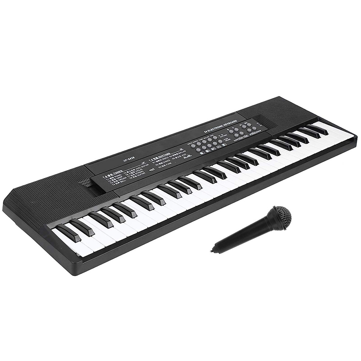 54‑Key Electronic Piano Keyboard with Microphone, 8 Tones 6 Songs 5 Rhythms 5 Percussions Portable Electronic Organ for Beginners