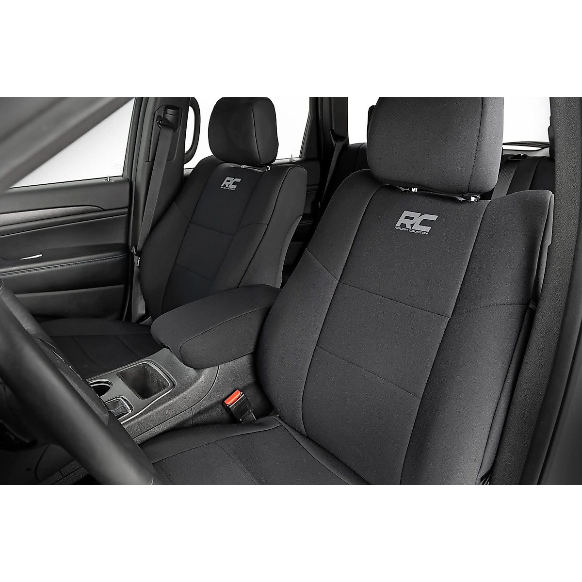 Rough Country Neoprene Seat Covers for 2011-2022 Jeep Grand Cherokee - 91046,Black, Front | Rear