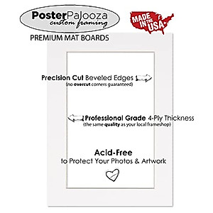 16x20 Mat for 11x14 Photo - Precut Black with Black Core Picture Matboard for Frames Measuring 16 x 20 Inches - Bevel Cut Matte to Display Art Measuring 11 x 14 Inches - Acid Free Pack of 100 MATS